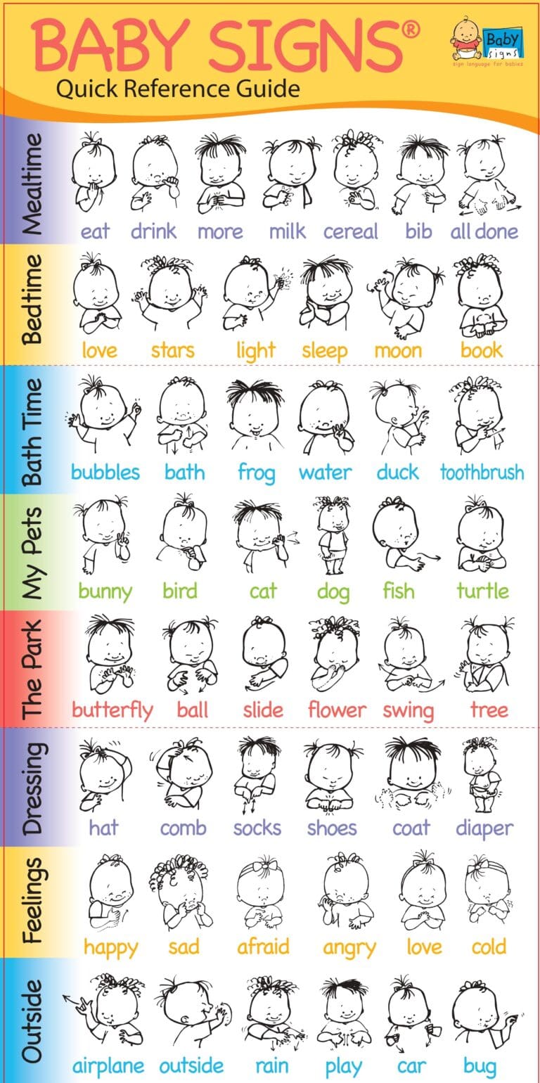 Baby Signs® Quick Reference Guide – Laminated Baby Sign Language Chart ...