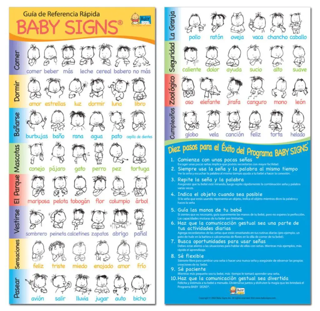 Baby Signs® Quick Reference Guide – Laminated Baby Sign Language Chart ...